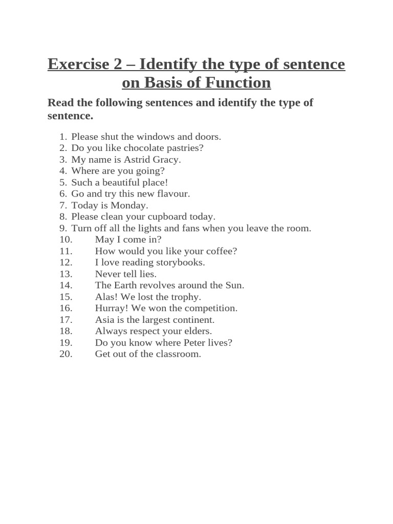 Exercise 2 - On The Basis of FUNCTION | PDF
