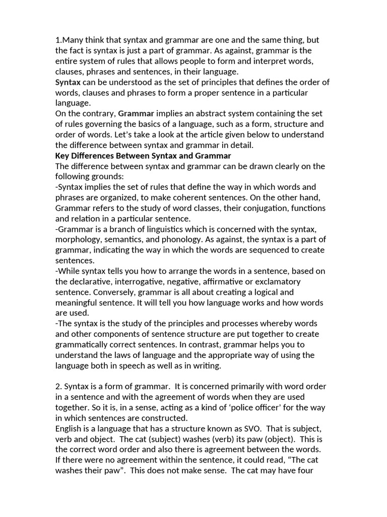 Grammar Consists of A Wide Set of Structural Rules | PDF | Syntax | Grammar