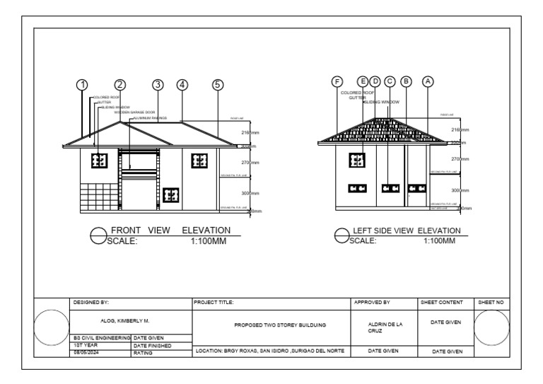 Front and Left Side Elevation | PDF | Architectural Elements | Building Engineering