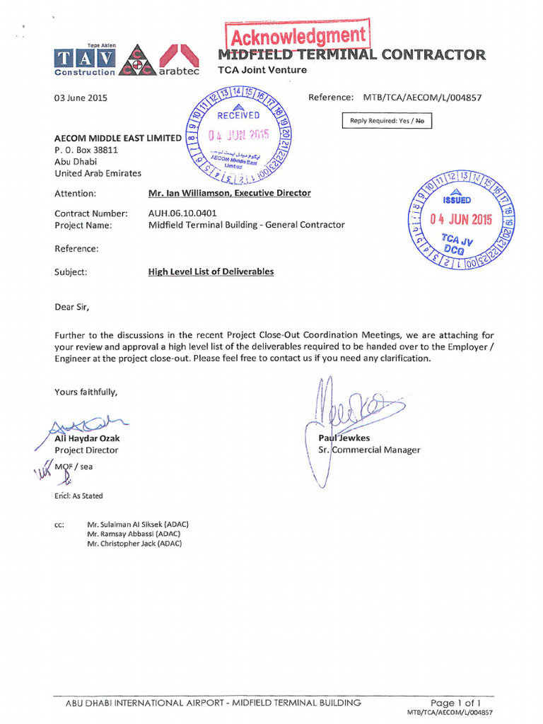 High Level List of Deliverables | PDF