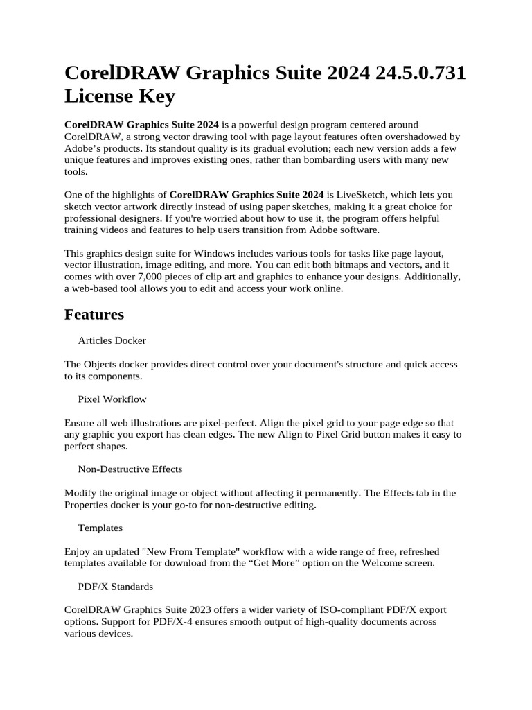 CorelDRAW Graphics Suite 2024 24 | PDF | Page Layout | Software