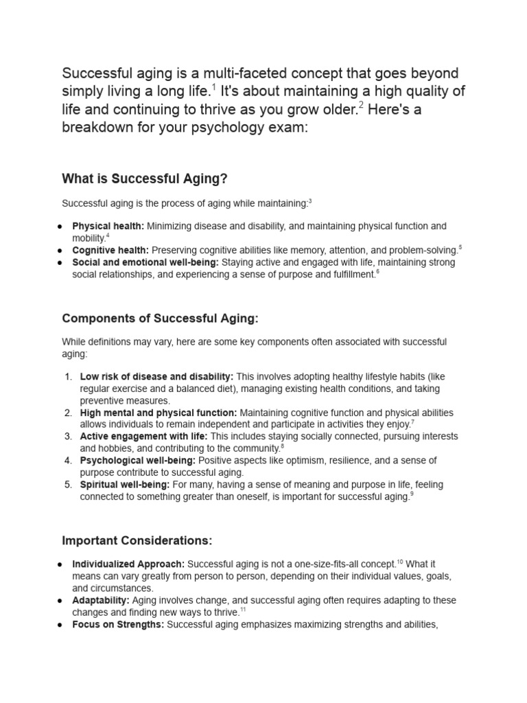 Guide to Successful Aging Essentials | PDF