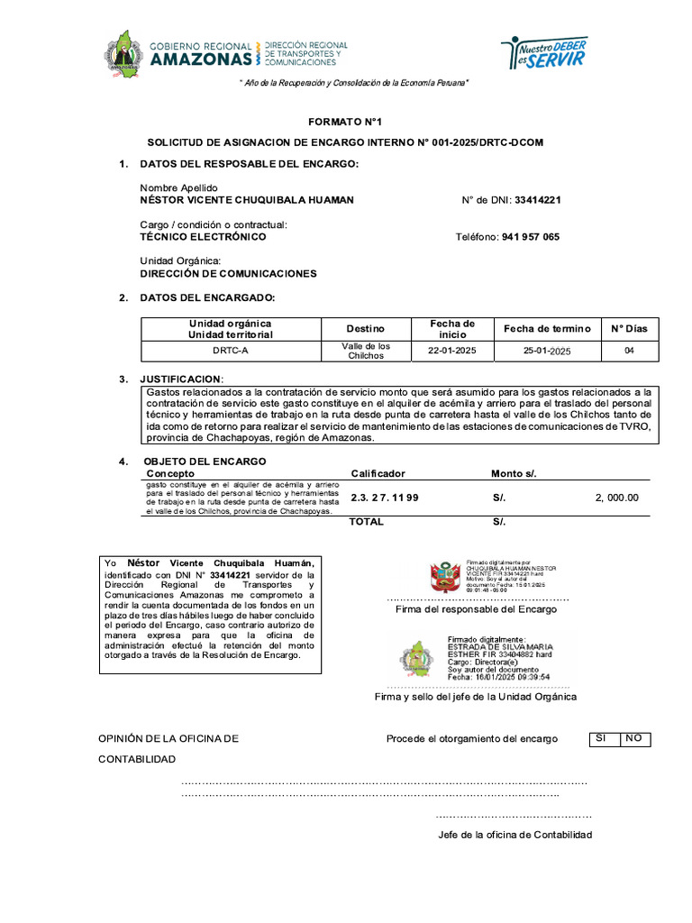 Formato 001-2025 Anexo Del Cuarto | PDF