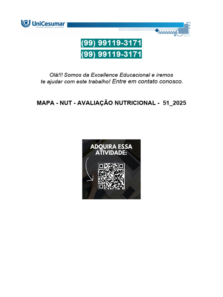 Mapa - Nut - Avaliação Nutricional - 51 - 2025 | PDF