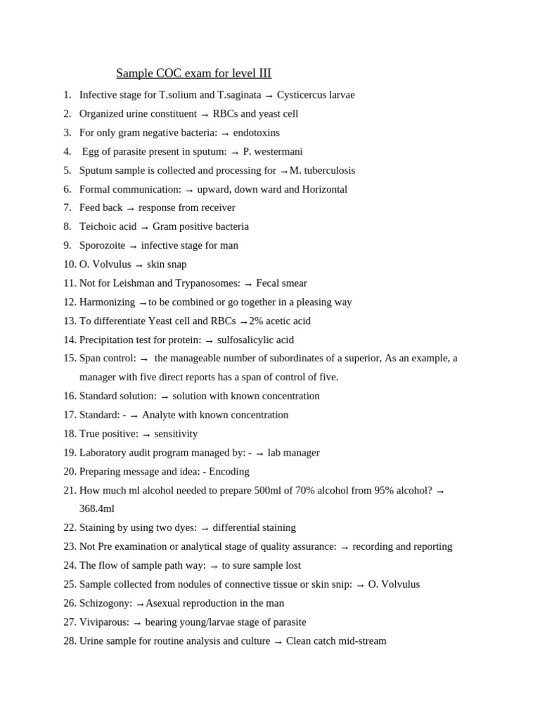 Exam Coc Lab Level 3 Dip | PDF