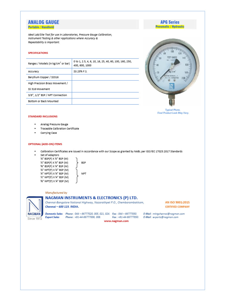 Analog-Gauge 250209 135222 | PDF | Calibration
