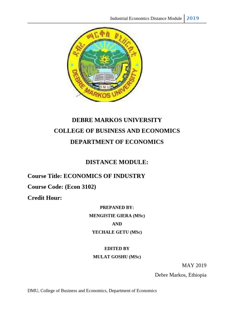 Economics of Industry Distance Module[1] | PDF | Economics | Market ...