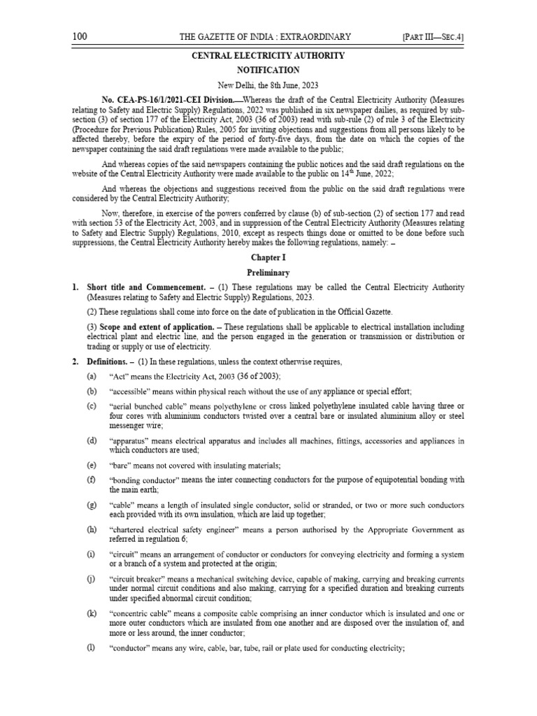 CEA Regulation For LPS 2023 | PDF | License | Electrical Wiring