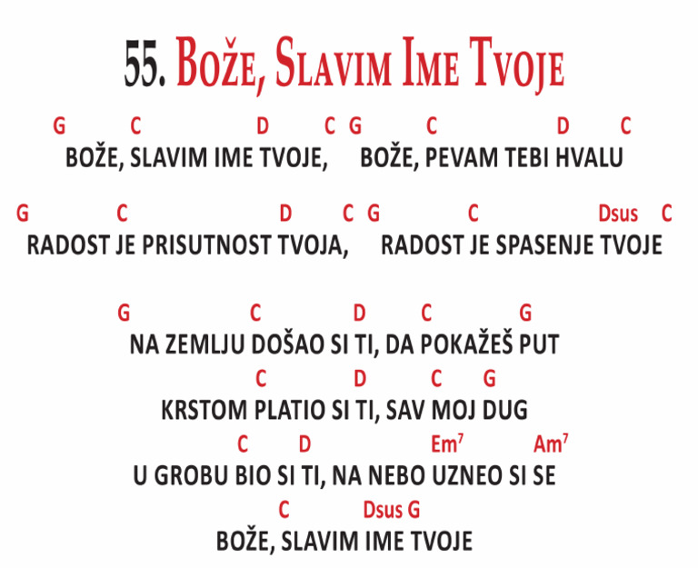 1 - Boze Slavim Ime Tvoje | PDF