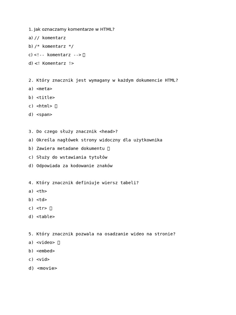 Test_wyboru_ABCD | PDF