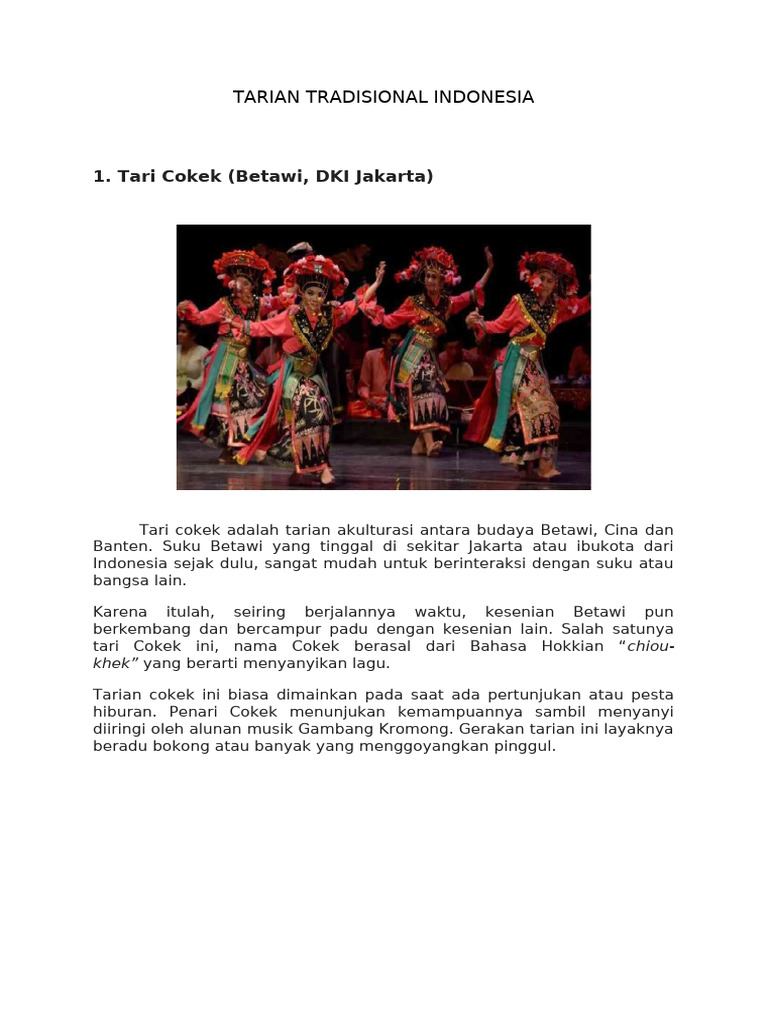 TARIAN TRADISIONAL INDONESIA | PDF