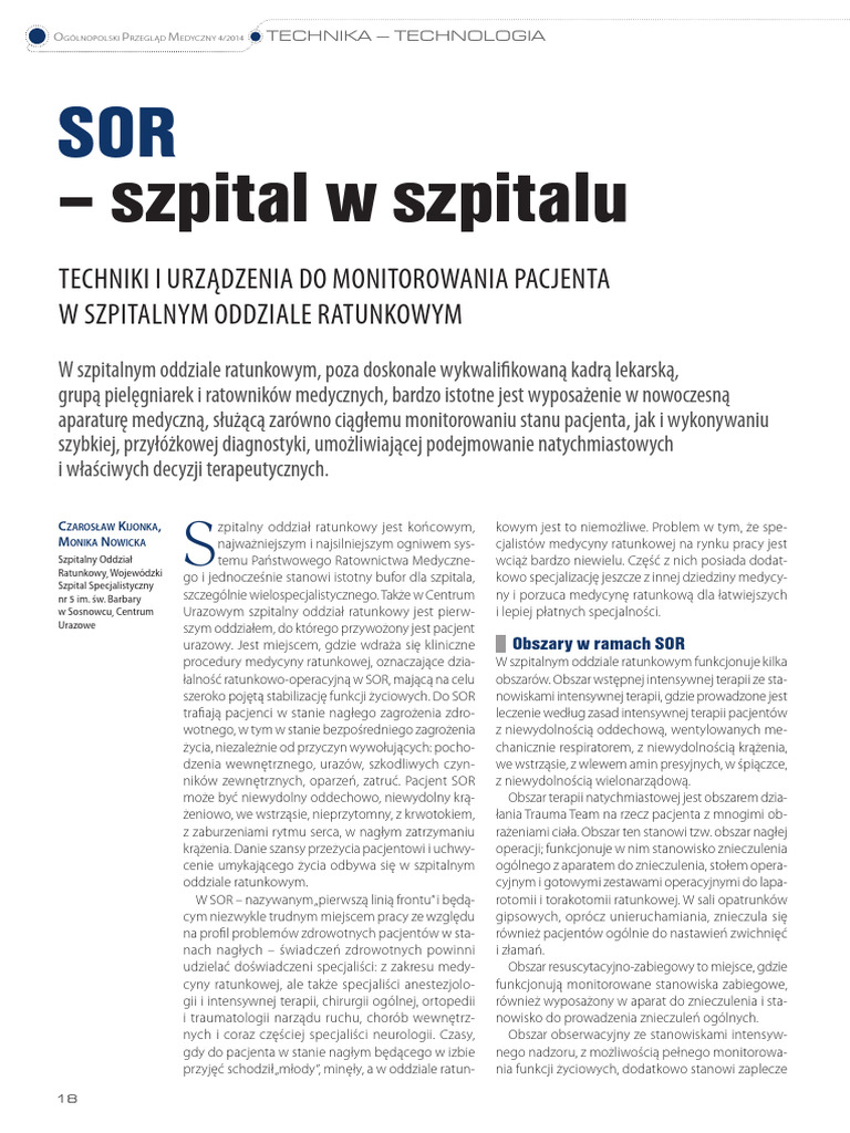 SOR Szpital W Szpitalu | PDF