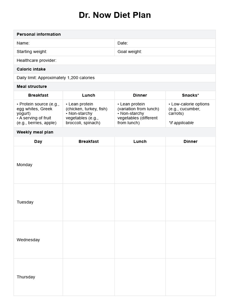 DR Now Diet Plan | PDF