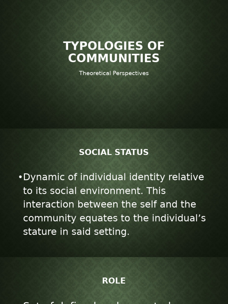 Typologies of Communities: Theory Overview | PDF