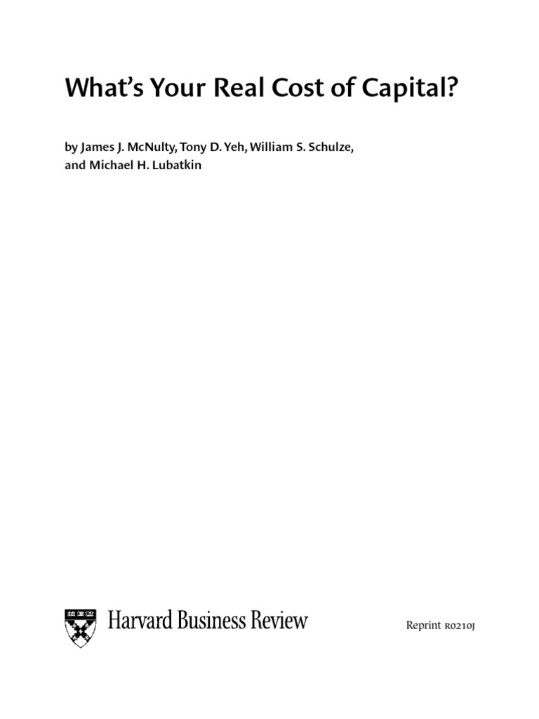 Whats Your Real Cost of Capital | PDF | Option (Finance) | Bonds (Finance)