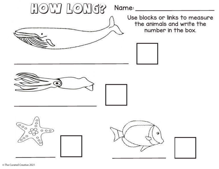 Use Blocks or Links To Measure The Animals and Write The Number in The ...