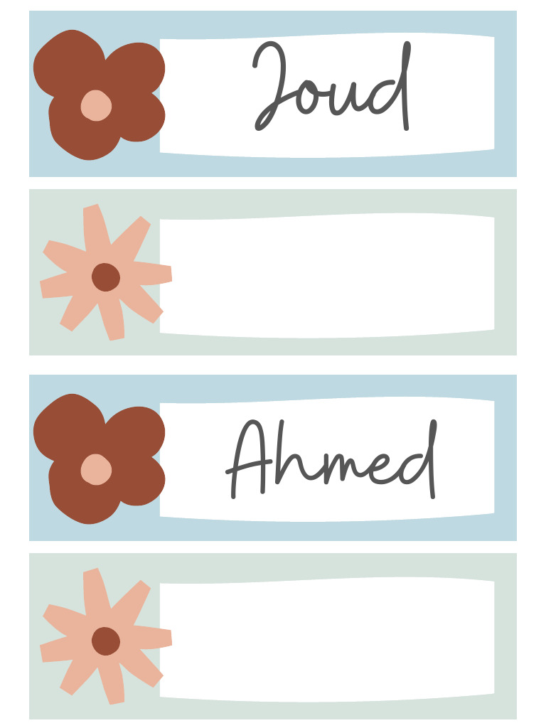 Boho Pastel Flower Days of The Week Labels | PDF