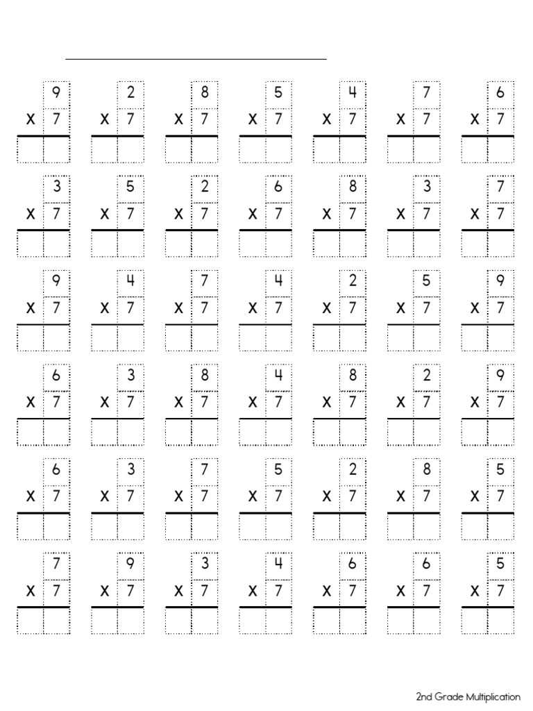 Multiplication Worksheets by Seven | PDF