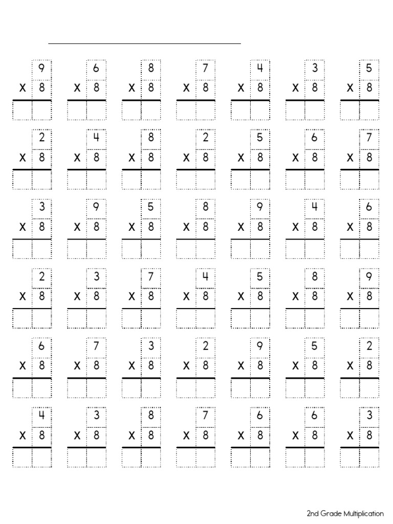 Multiplication Worksheets by Eight | PDF