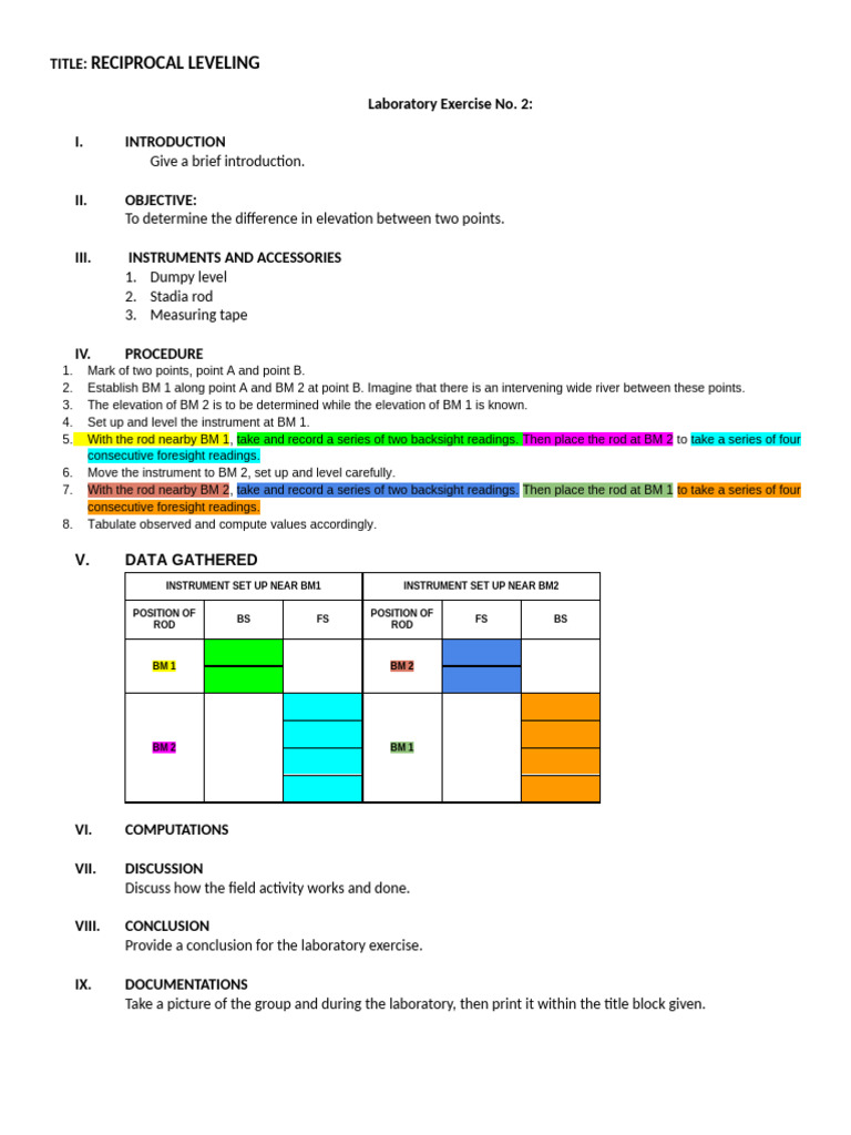 Reciprocal Levelling | PDF