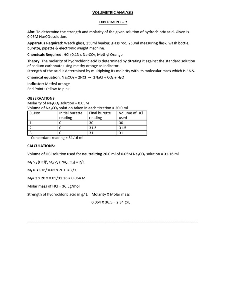 Practical Class XI Term II | PDF | Titration | Chemistry