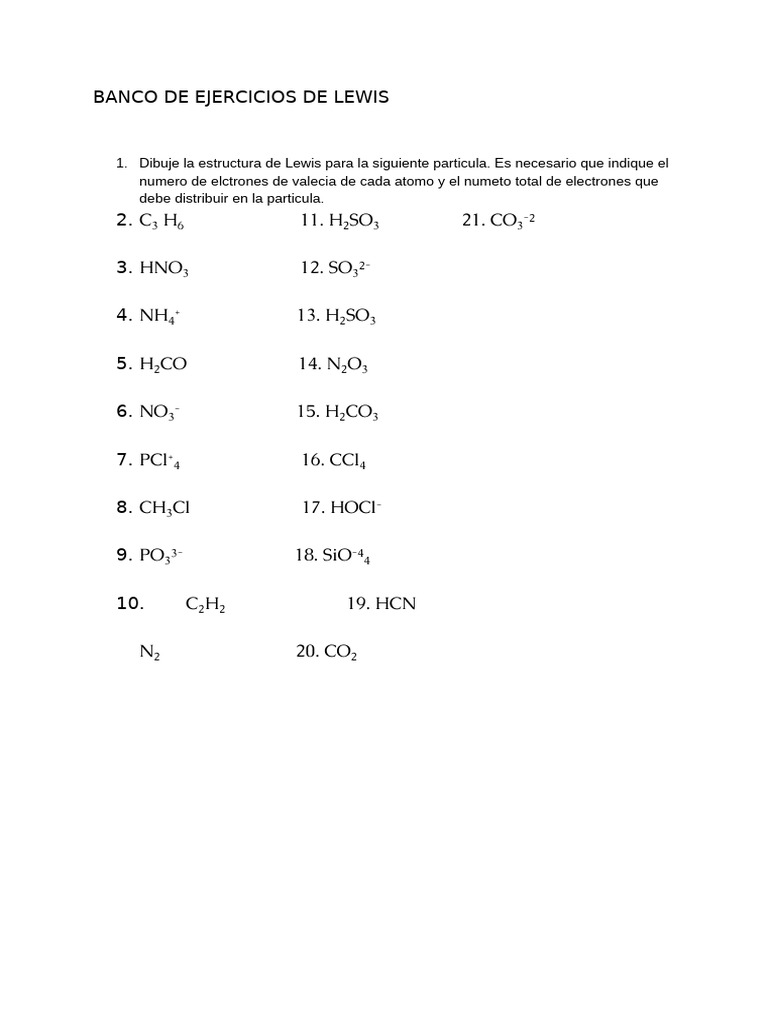 Banco de Ejercicios de Lewis (4) (2) | PDF