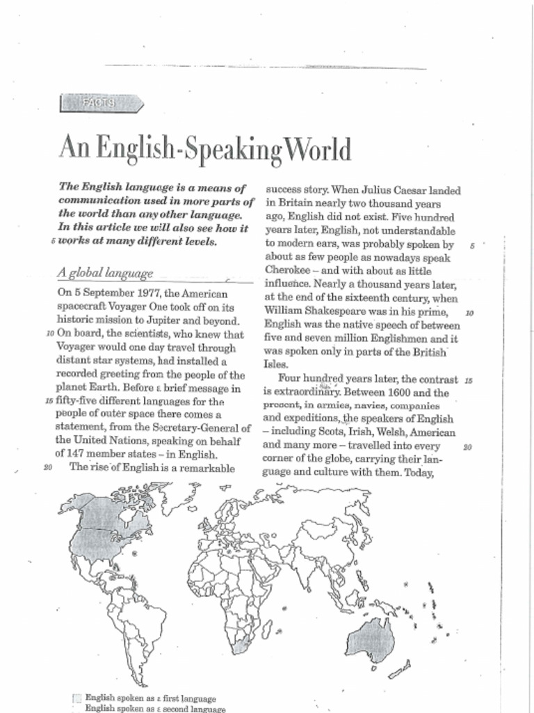 Text - An English Speaking World | PDF