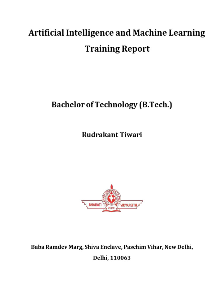 AIML REPORT 2.0 | PDF | Matrix (Mathematics) | Computer Programming
