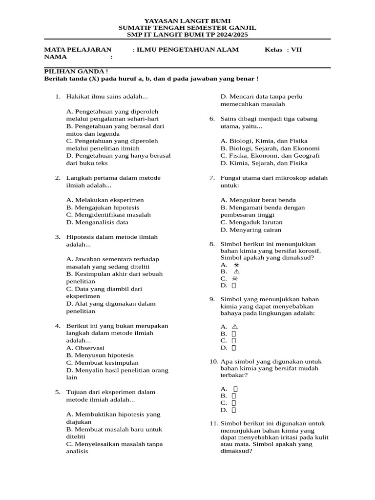 Soal Ipa Kelas Vii | PDF