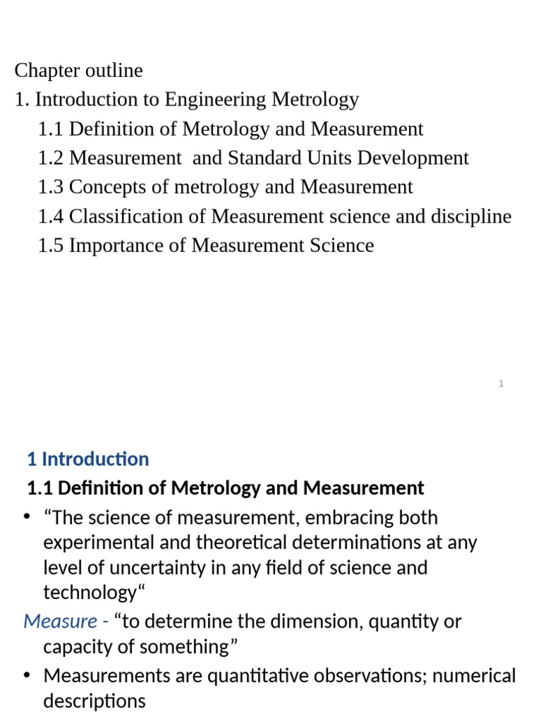 Ch 1 Introduction.ppt | PDF | Measurement | Metrology