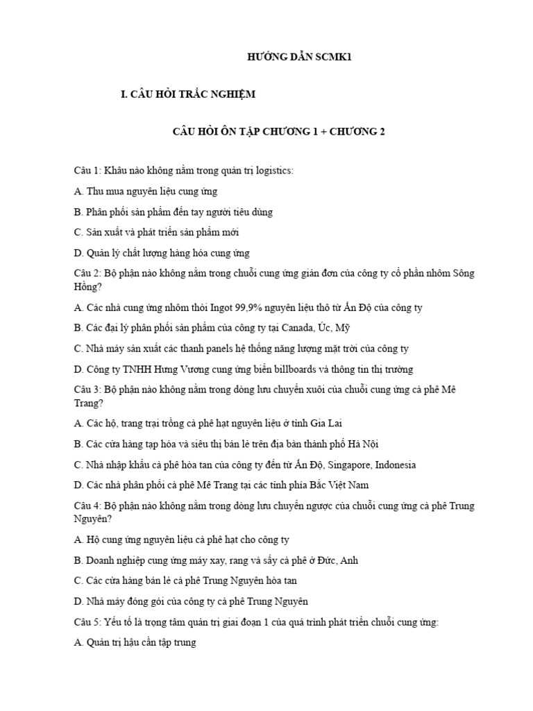 Tài Liệu Câu Hỏi Cho Hệ Thống Scm (2) | PDF