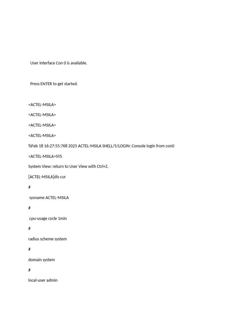 Script Router Huawei 2811 ACTEL MSILA | PDF