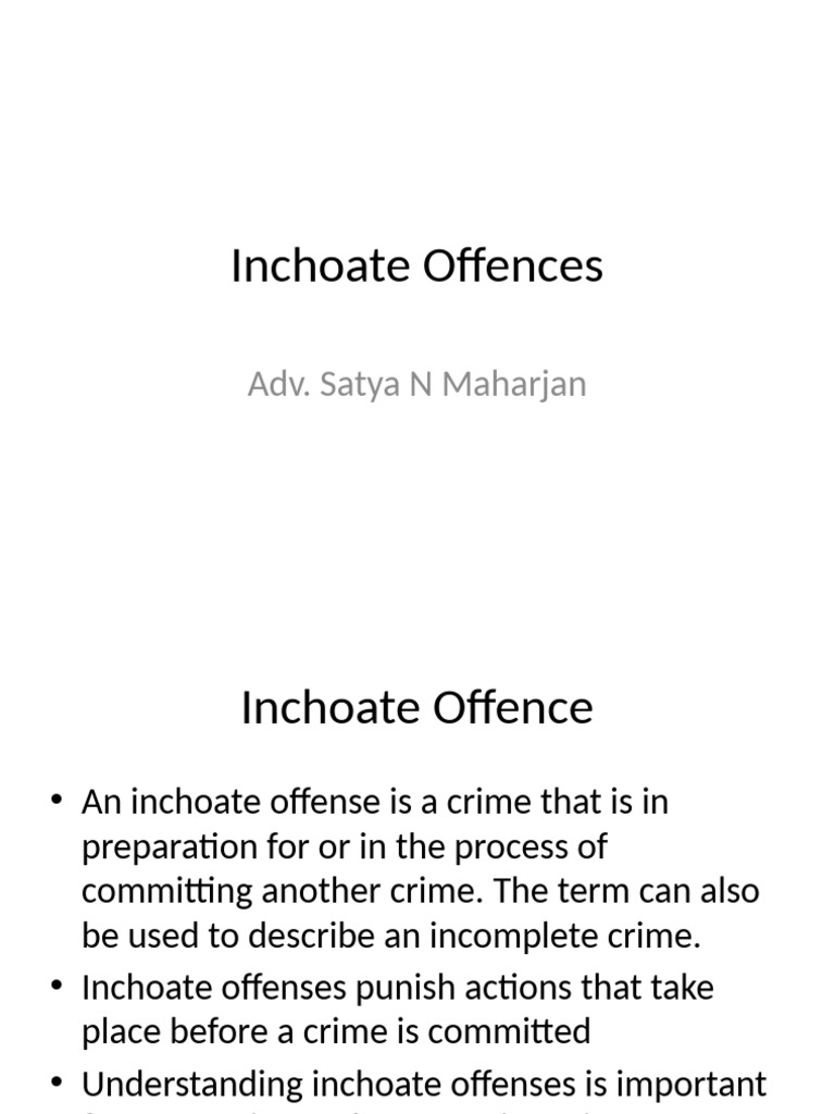 Inchoate Offences Modern | PDF | Crimes | Crime & Violence