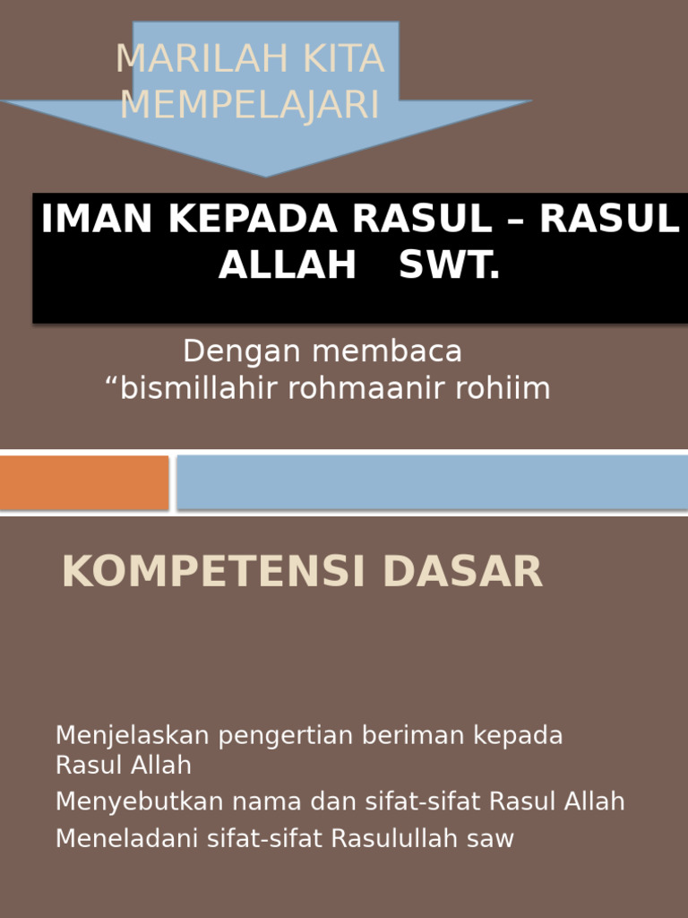 Iman kepada Rasul: Pengertian dan Sifat-Sifatnya | PDF