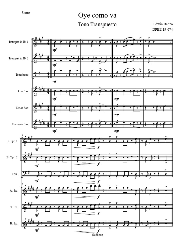Oye Como Va Tono Transpmusx | PDF | Aerophones | Musical Instruments