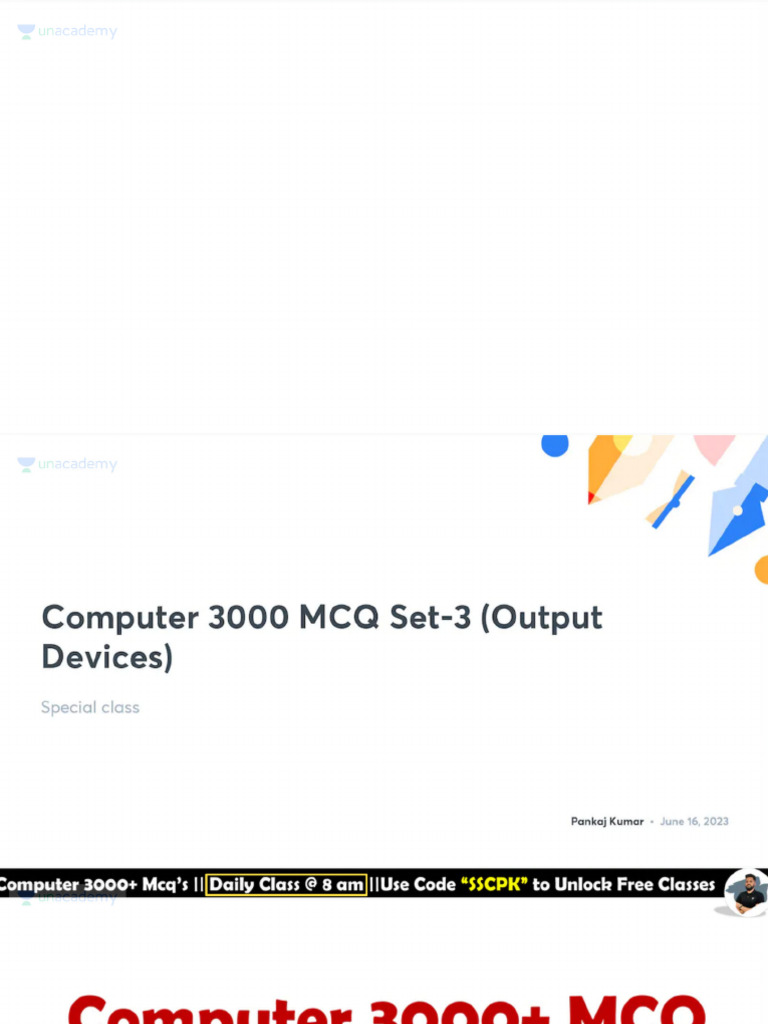 Computer_3000_MCQ_Set3_Output_Devices_with_anno | PDF