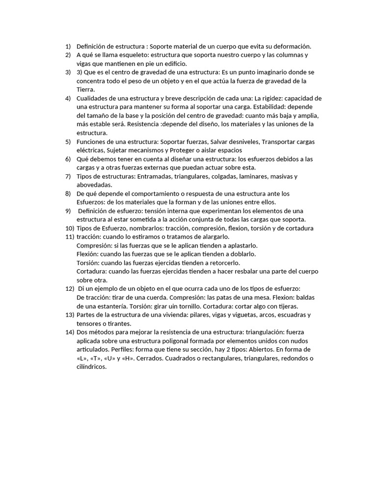 Estructuras: Tipos, Cualidades y Esfuerzos | PDF | Viga (Estructura ...