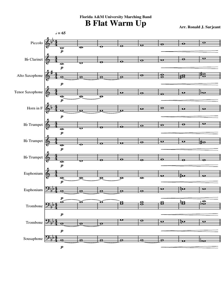 B Flat Warm Up Famu Score | PDF