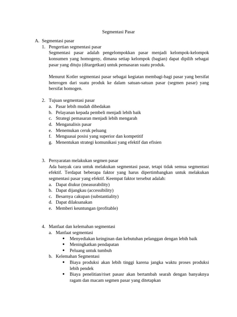 Materi Segmentasi Pasar | PDF