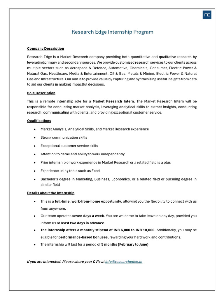 Market Research Intern - JD | PDF