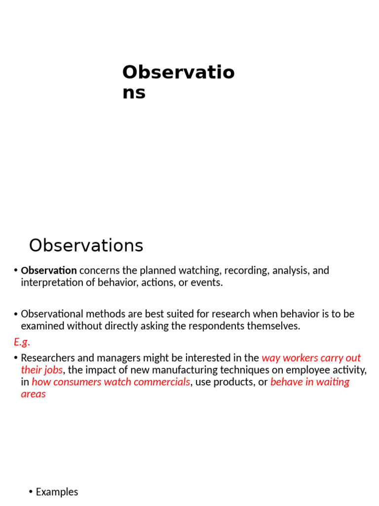 Understanding Observational Research Methods | PDF | Narrative ...