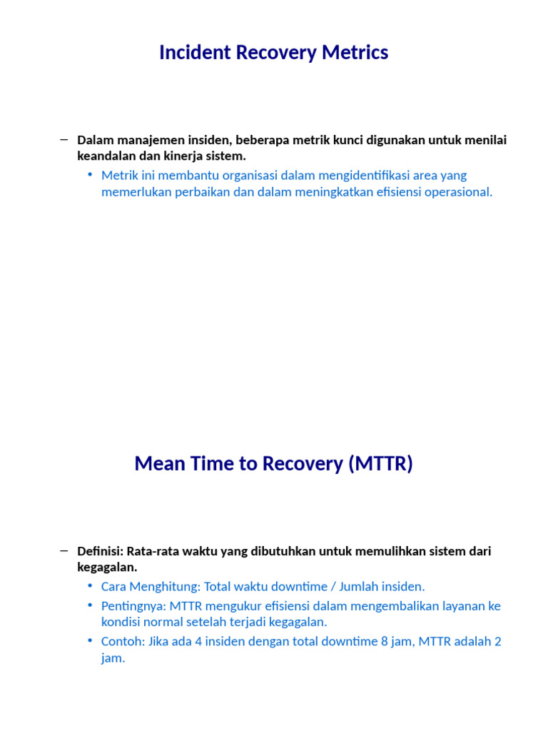 Incident_Recovery_Metrics_Presentation_Improved | PDF