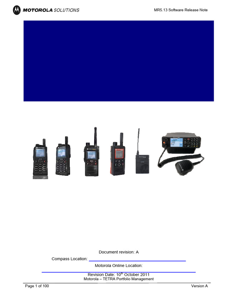 MR5.13 TETRA Software Release Note | PDF | Computing | Electronics