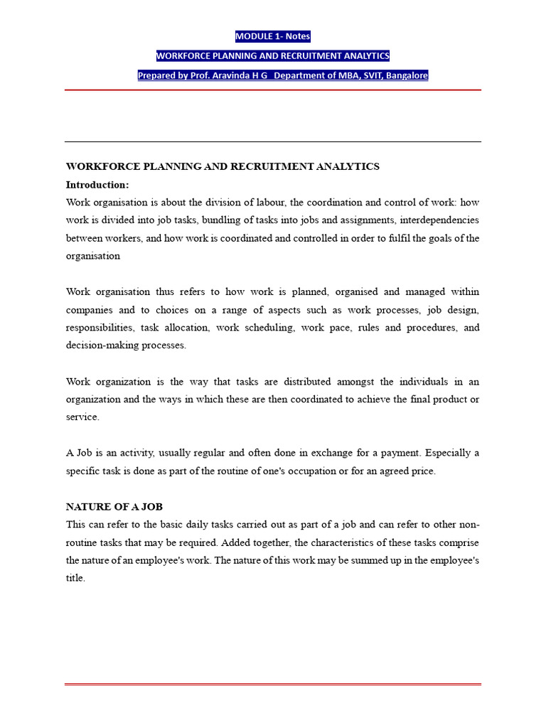 Module -1 Workforce Planning and Recruitment Analytics | PDF | Recruitment | Organizational ...