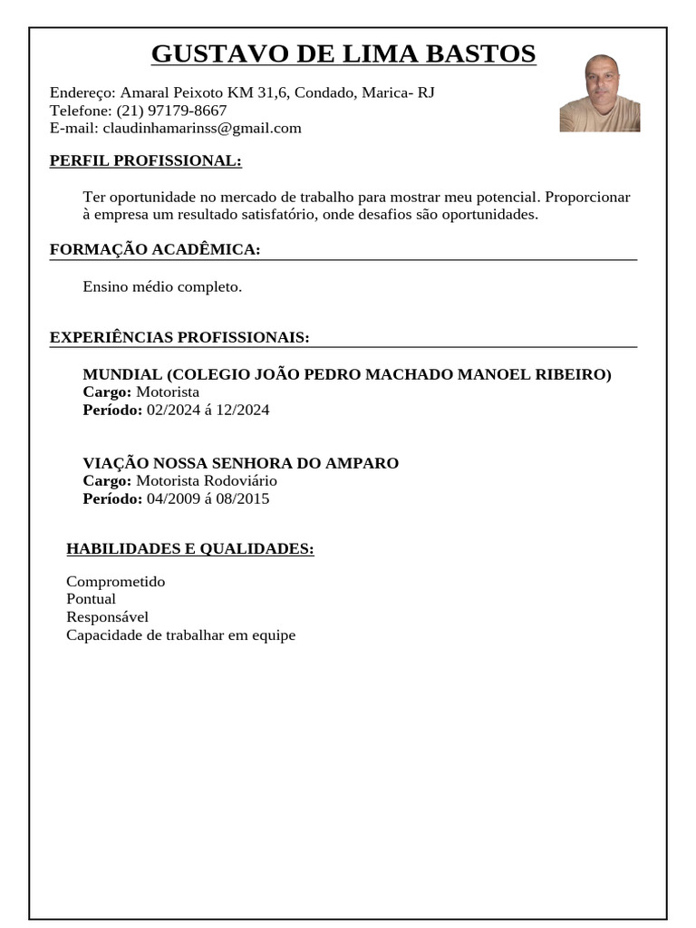 Currículo Cláudio | PDF