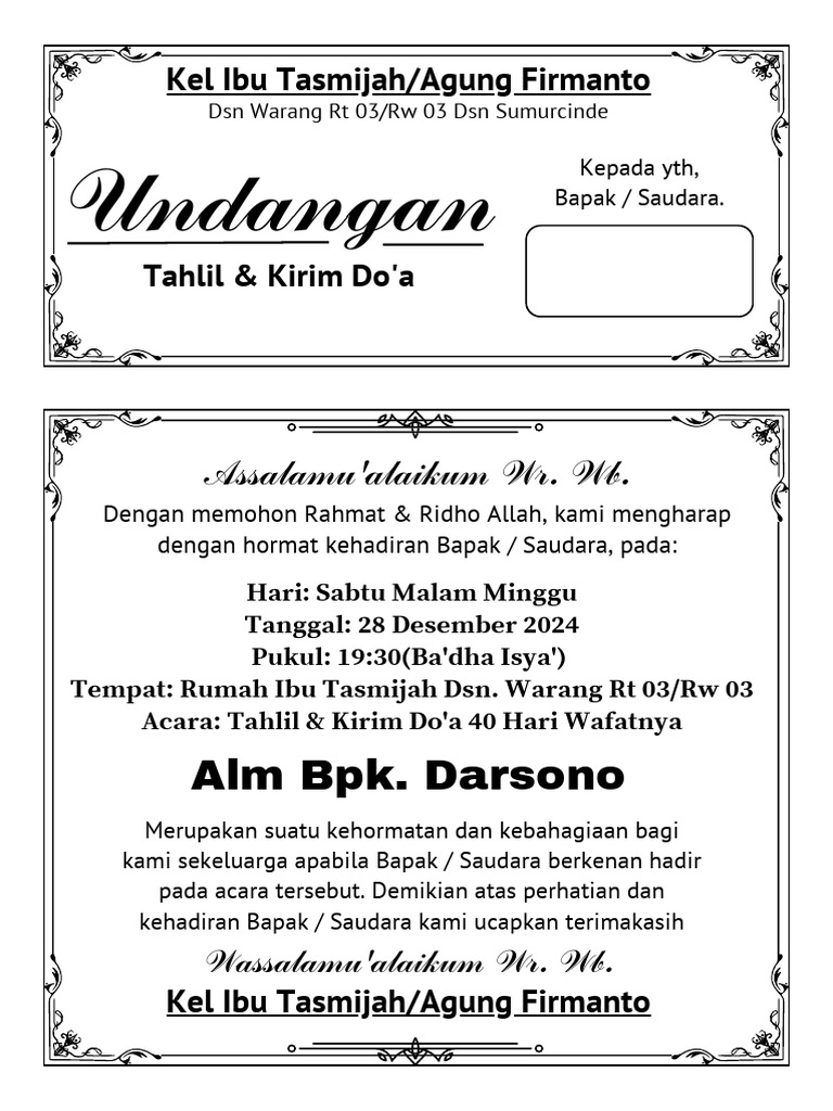Putih Hitam Minimalis Klasik Undangan Yasin Dan Tahlil_20241228_085511 ...