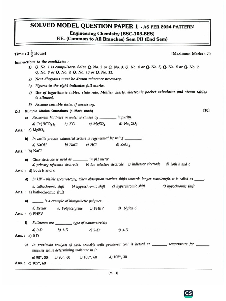 Engineering Chemistry Question Bank | PDF