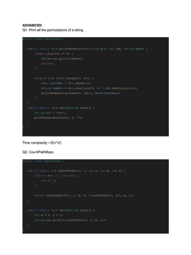 Recursion Class 3 | PDF