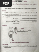 Class 11 Exp 1 Vernier Calipers | PDF | Length | Metrology