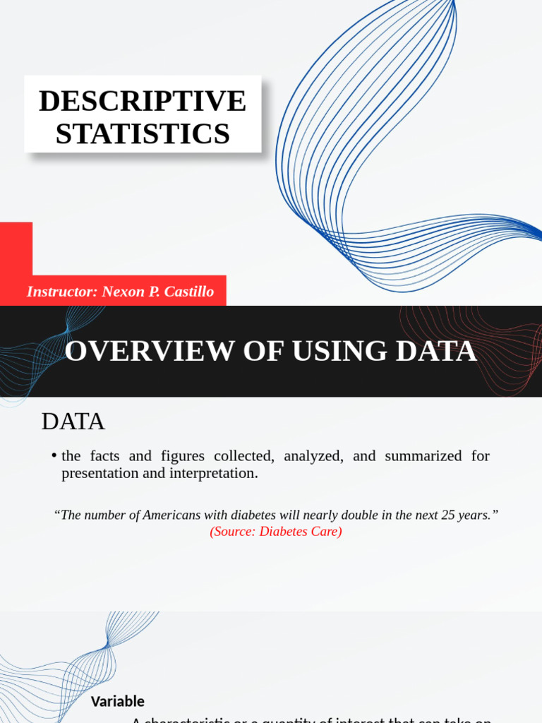 Descriptive Statistics | PDF | Statistics | Survey Methodology